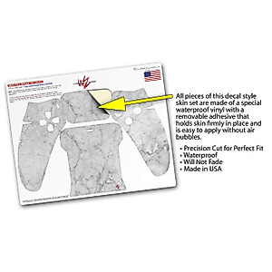 WraptorSkinz Skin Wrap compatible with Sony PS5 DualSense Controller Marble Granite 09 White Gray (CONTROLLER NOT INCLUDED)