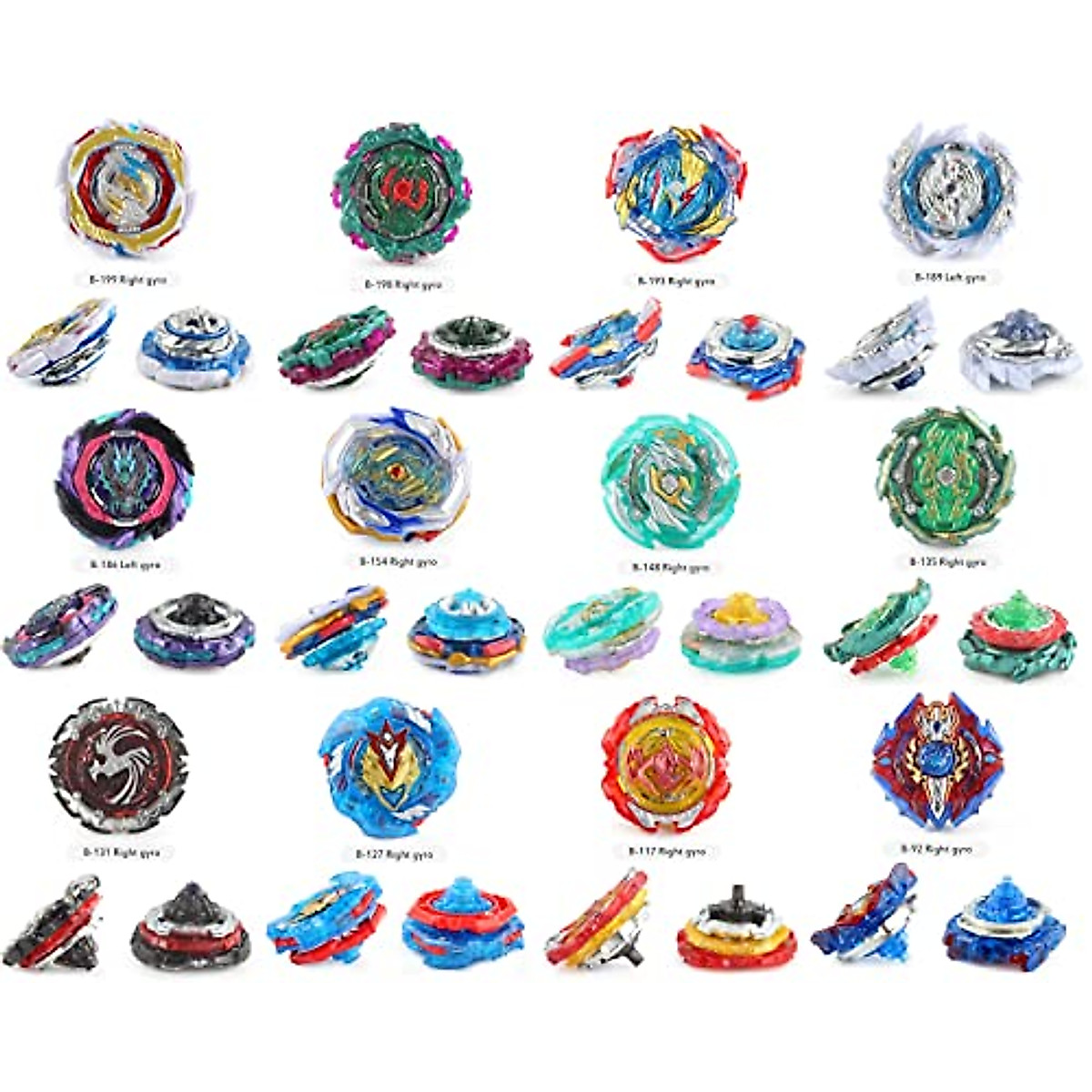 Battling Tops Box Set, Burst Gyro Toys 12 Spinning Tops + 2 Launchers + Stickers Combat Battling Game with Portable Box Gift for Kids Children Boys 499