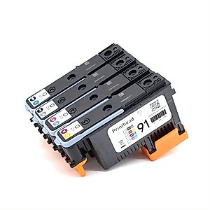 4 Pack HP 91 Printhead Replacement Kit for Z6100 Z6100ps HP91 C9460A C9461A C9462A C9463A,Printer Replacement Part, Replaceable Print Head
