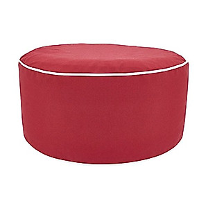 SARO LIFESTYLE Outdoor Collection Simply Solid Ottoman/PU906.R, 21" x 9", Red
