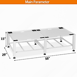 Talustool Premium Washer and Dryer Pedestal Stand Metal Steel Washing Machine Base Heavy Duty Universal Fit Total 1400lbs Capacity Washer Dryer Stand 58 x 29 x 15 Inch (2 pack)…