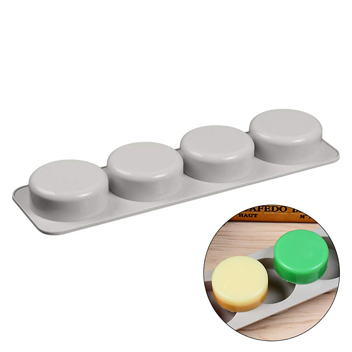 FOMIYES Cookie Stencils Candy Silicone Candle Molds Soap Massage Silicone Fudge Molds Massage Soap 4-Cavity Cake Baking Massage Stick Cake Suite 3D Soap Box