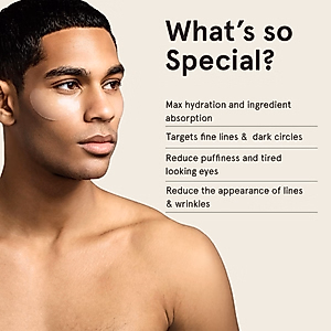 BRO MASK Under Eye Gel Pads: Cooling Eye Patches for Dark Circles and Puffiness | Anti Aging Hydrogel Eye Patch Set w/Bakuchiol, Green Tea, Hyaluronic Acid, Caffeine, Niacinamide/Vitamin B3-6 Pairs