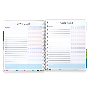 Erin Condren 7" x 9" Coiled Prompted Notebook - Kids Ultimate Checklist. 160 Perforated Pages of 80Lb Mohawk Paper. Age-Appropriate Trackers and Checklists with 6 Tabs