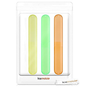 kwmobile Toothbrush Holder Travel Cases - Set of 3 Portable Plastic Tooth Brush Case Containers for Storage and Traveling - Yellow/Orange/Green