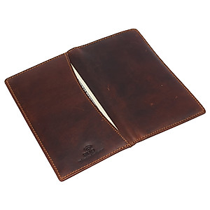 Swiss Marshall RFID Blocking Bifold Genuine Leather Credit Card ID Holder Long Wallet (Cazoro Brown)