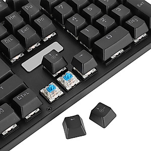 Keyboard, Backlight Illuminated Plug and Play Gaming Keyboard, Desktop USB 104 Keys for Computer Laptop(Black (104 Key Green Shaft))
