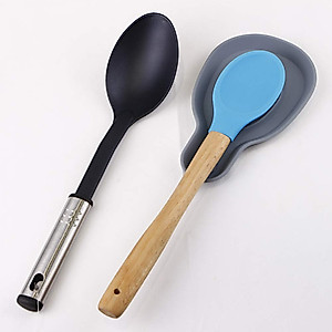 Webake Silicone Spoon Rest for Stove Top, Cooking Spoon Holder, Ladle Holder, Spatula Holder for Kitchen, Dining Table, Fork, BBQ Brushes, Tongs and Kitchen Utensils Set of 4 (Multiple Colors)
