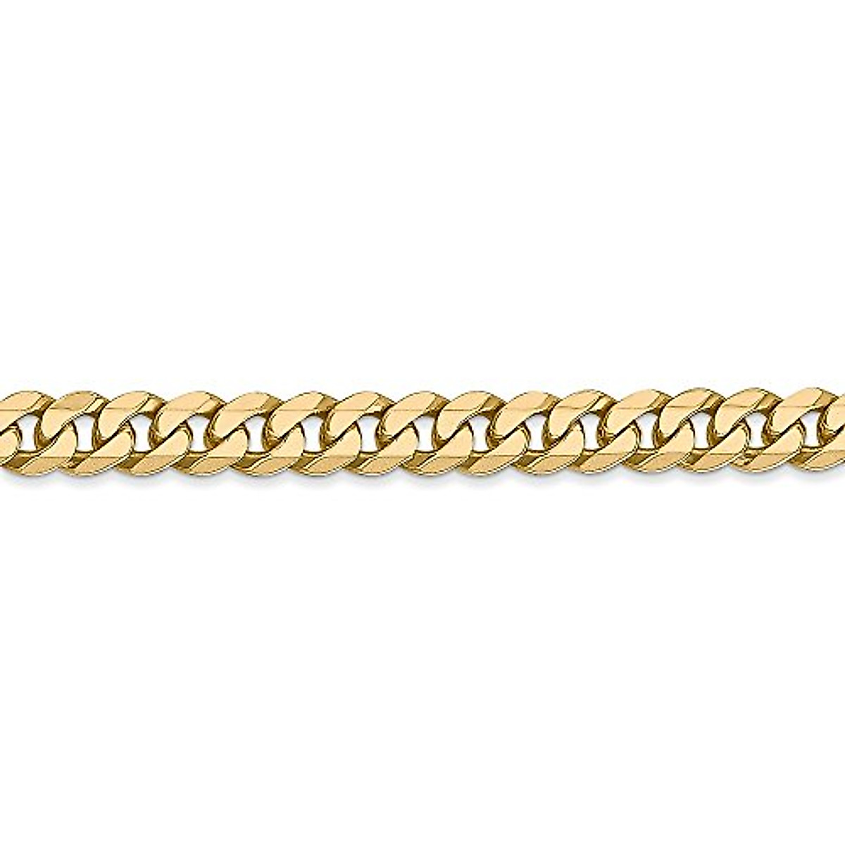 Leslie's Real 14kt Yellow Gold 5.75mm Flat Beveled Curb Chain; 22 inch