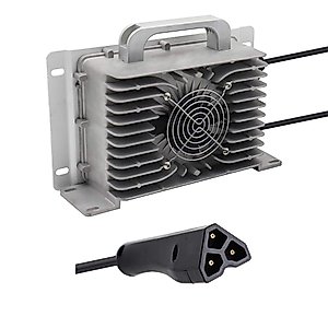 Abakoo 48V 15A Golf Cart Battery Charger for 48 Volt Ez-Go EZgo RXV/TXT with RXV Plug 3 Prong Connector, Waterproof IP68, Doesn't Fit OBC