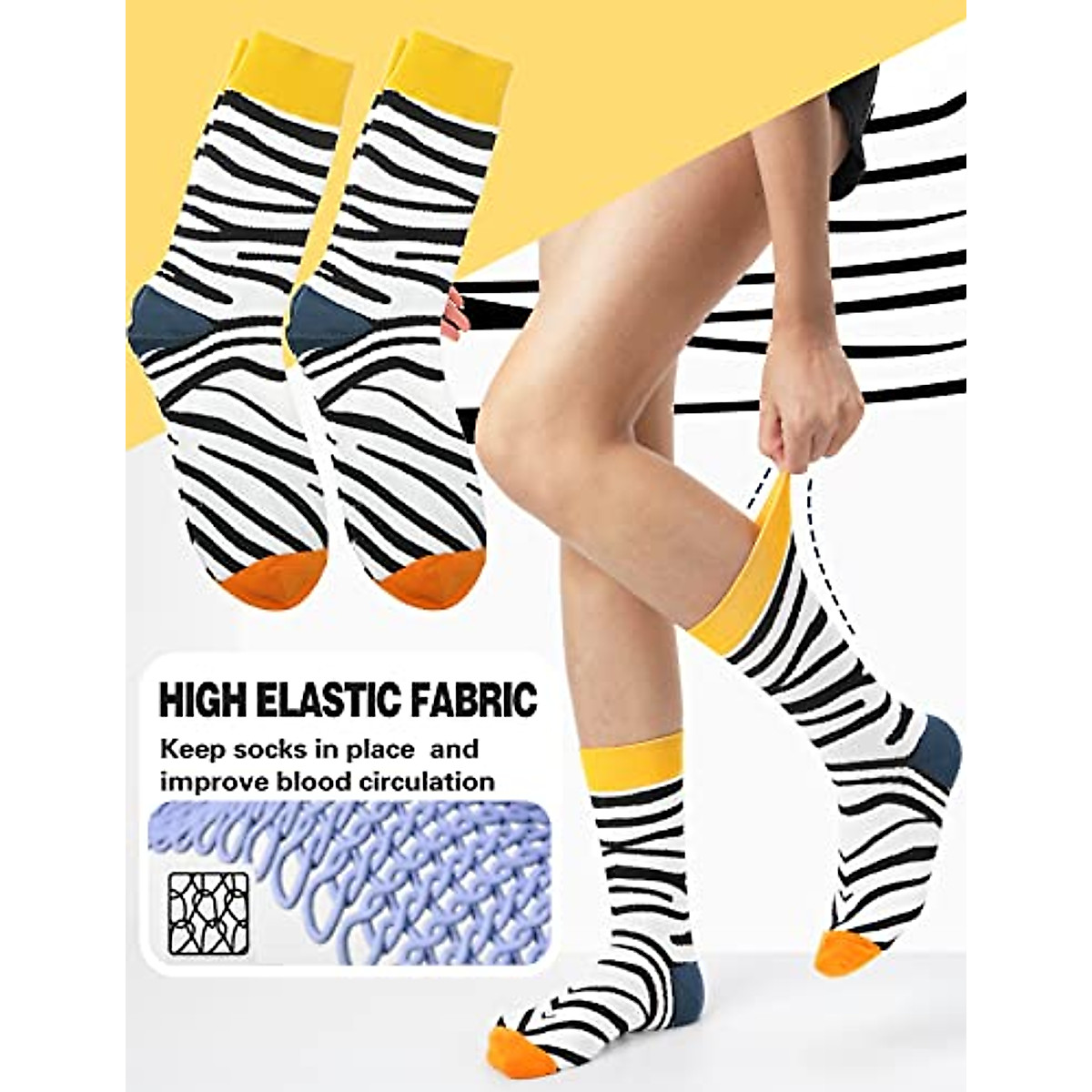 Funny Socks for Women Men Fun Cozy Crazy Cute Novelty Fashion Gift Breathable Cotton Boot Socks Stocking Stuffers（Cute - Animal Style A（12 Pairs）,L)