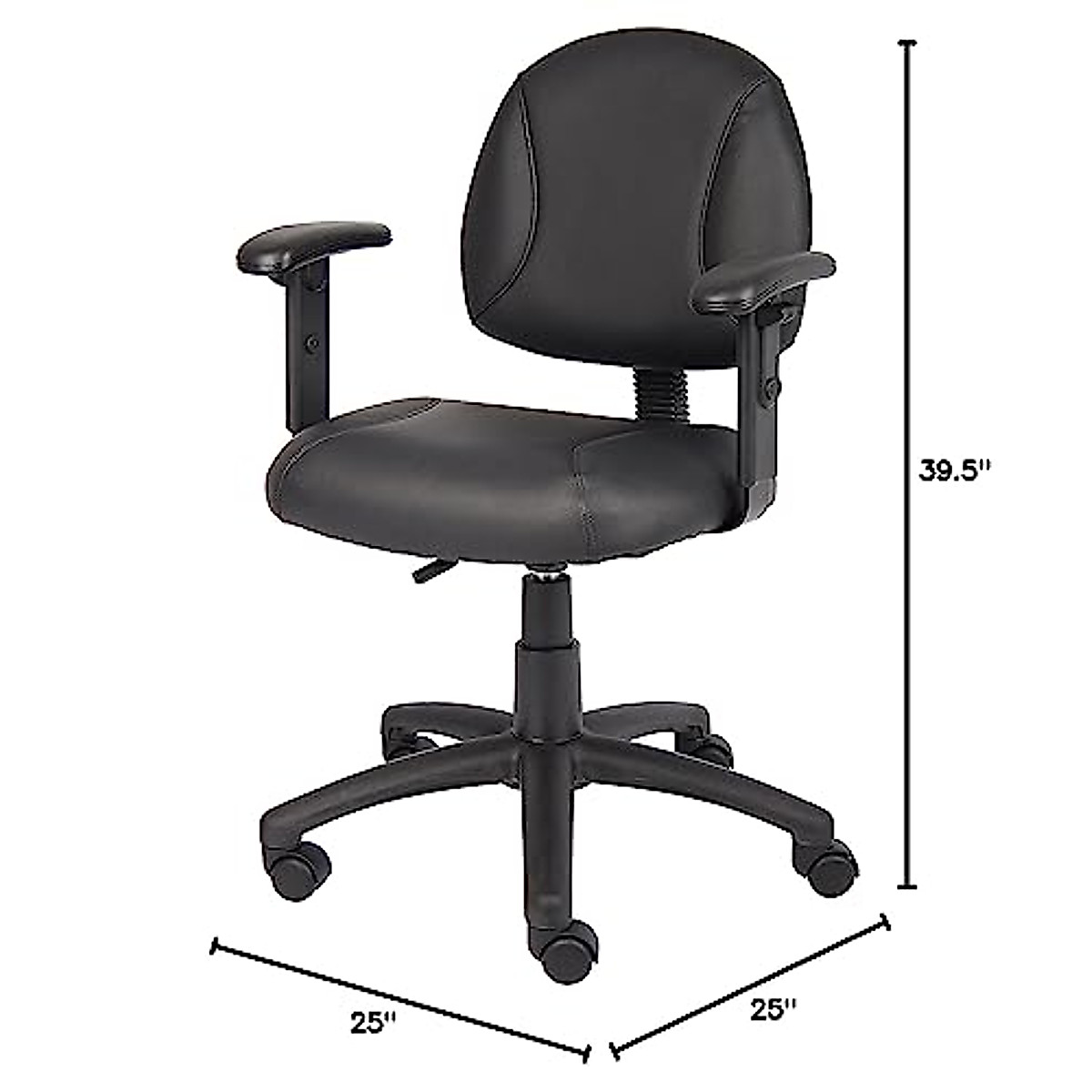 Boss Office Products Posture Task Chair with Adjustable Arms in Black