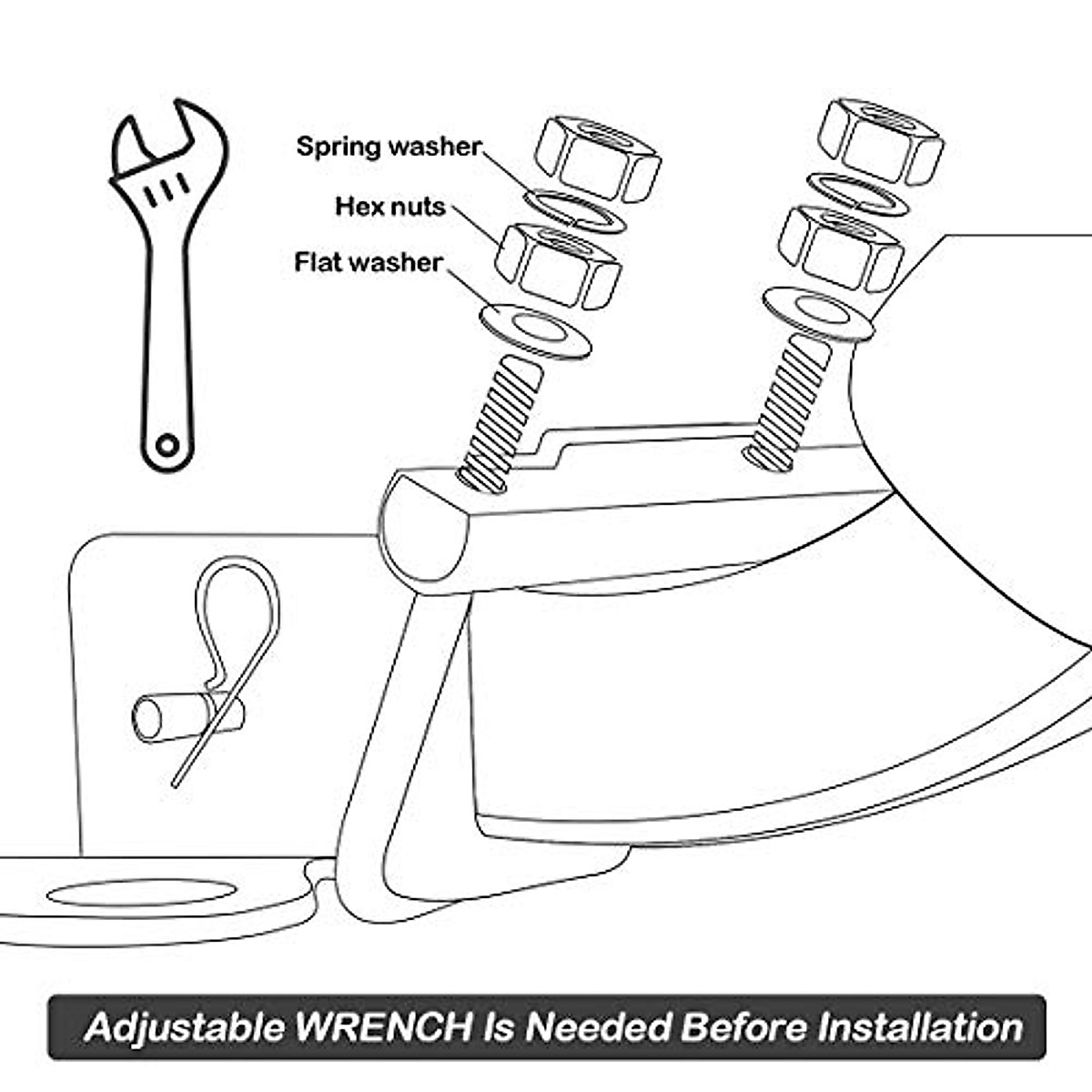 CZC AUTO Hitch Clamp Stainless Steel Anti-Rattle Stabilizer Cross Clamp 2 Inch for Hitches On Trailers of Trucks SUV Vans RV, Hitch Tightener for Hitch Tray Cargo Carrier Bike Rack Trailer Ball Mount