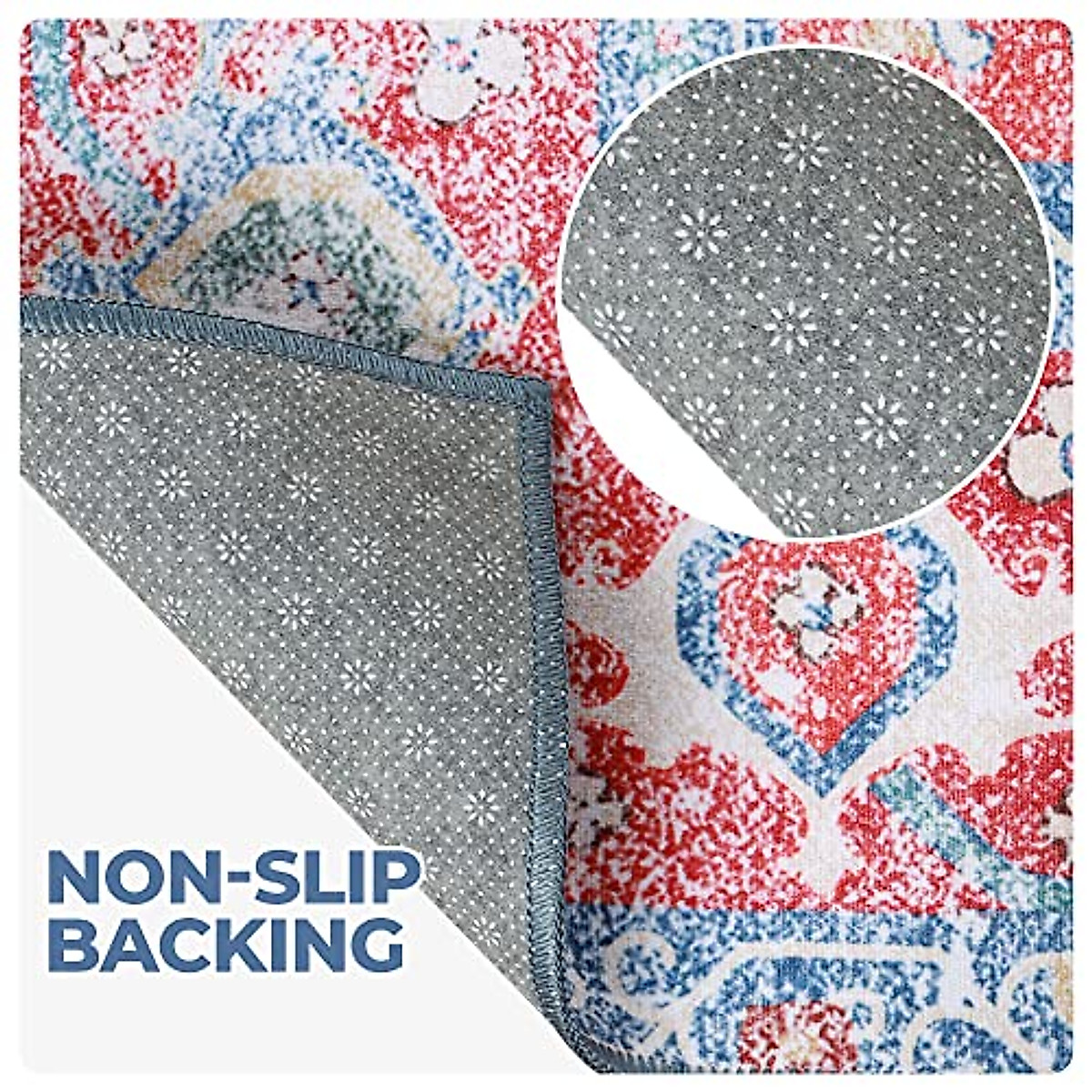 Superior Indoor Large Area Rug, Non-Slip Backing, for Kids or Pets, Entryway, Living Room, Kitchen, Dorm, Bedroom, Hallway, Machine Washable, Floor Cover, Rustic, Tanager Collection, 10' x 14', Red