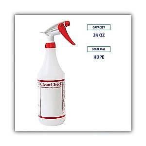 Boardwalk BWK03010 HDPE 32 oz. Trigger Spray Bottles - Clear/Red (3/Pack)