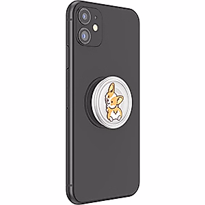 PopSockets Plant-Based Phone Grip with Expanding Kickstand, Eco-Friendly PopSockets for Phone - Translucent Cheeky Corgi