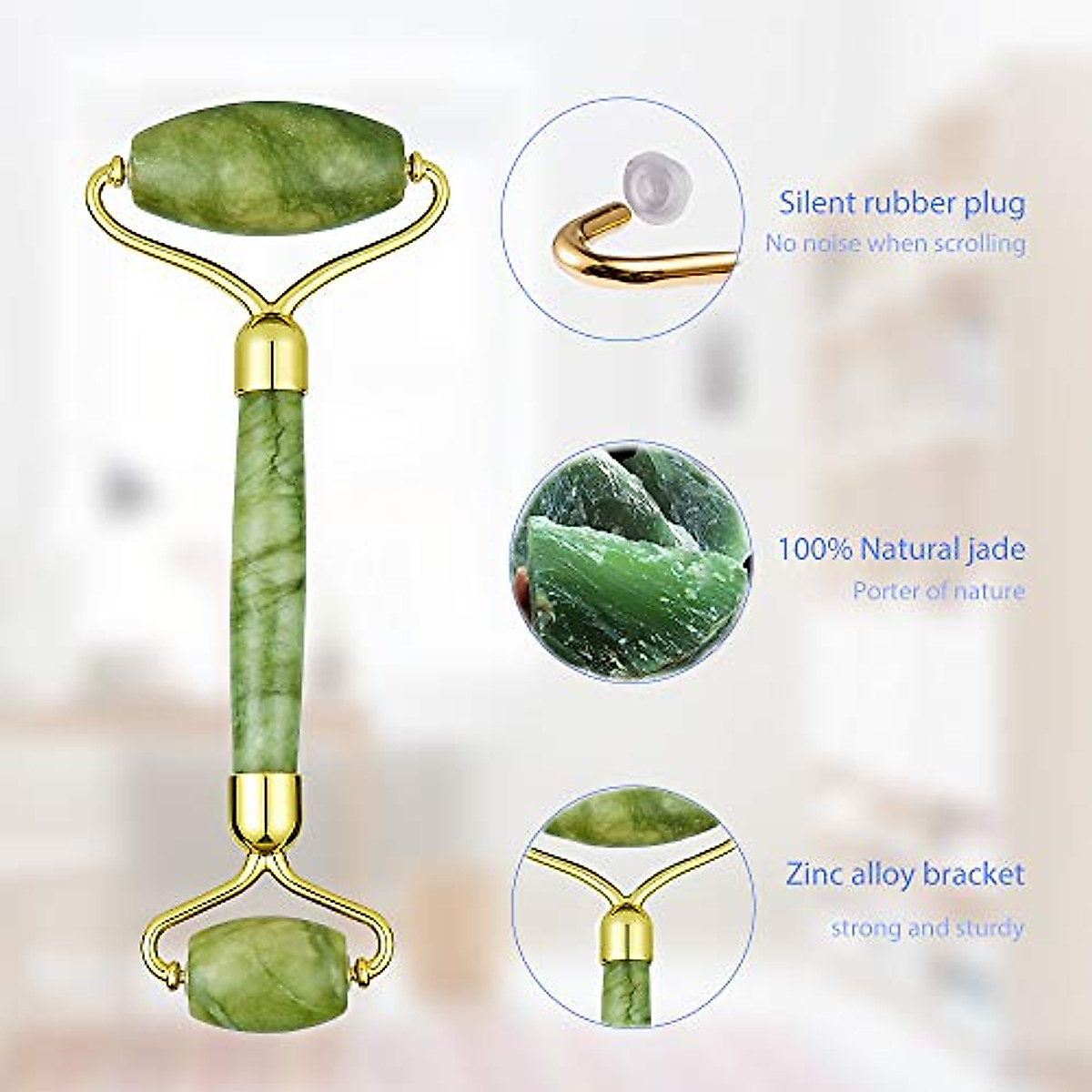 Women's Beauty Tools Jade Roller Two Piece Set Natural Jade For Face - Reduce Wrinkles and Age Puffy Eyes, Firms Skin