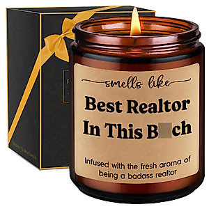 Miracu Candle, Badass Realtor Gifts for Women, Funny Gifts for Realtors at Closing - Christmas, Birthday Gifts for Realtor, Closing Gifts for Realtors, New Realtor, Best Realtor, Real Estate Agent