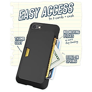 Smartish iPhone 7/8/SE (2020) Wallet Case - Wallet Slayer Vol. 1 [Slim + Protective + Grip] Credit Card Holder for Apple iPhone SE 2020 & iPhone 7/8 - [Silk] - Black Tie Affair