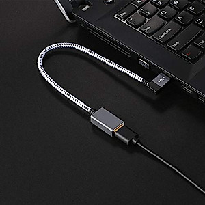 CableCreation Short USB 3.0 Extension Cable 1FT, Left Angle USB 3.0 Male to Female Extender Cord, 90 Degree USB 3.0 for VR, Playstation, Xbox, Keyboard, Space Gray 0.3m
