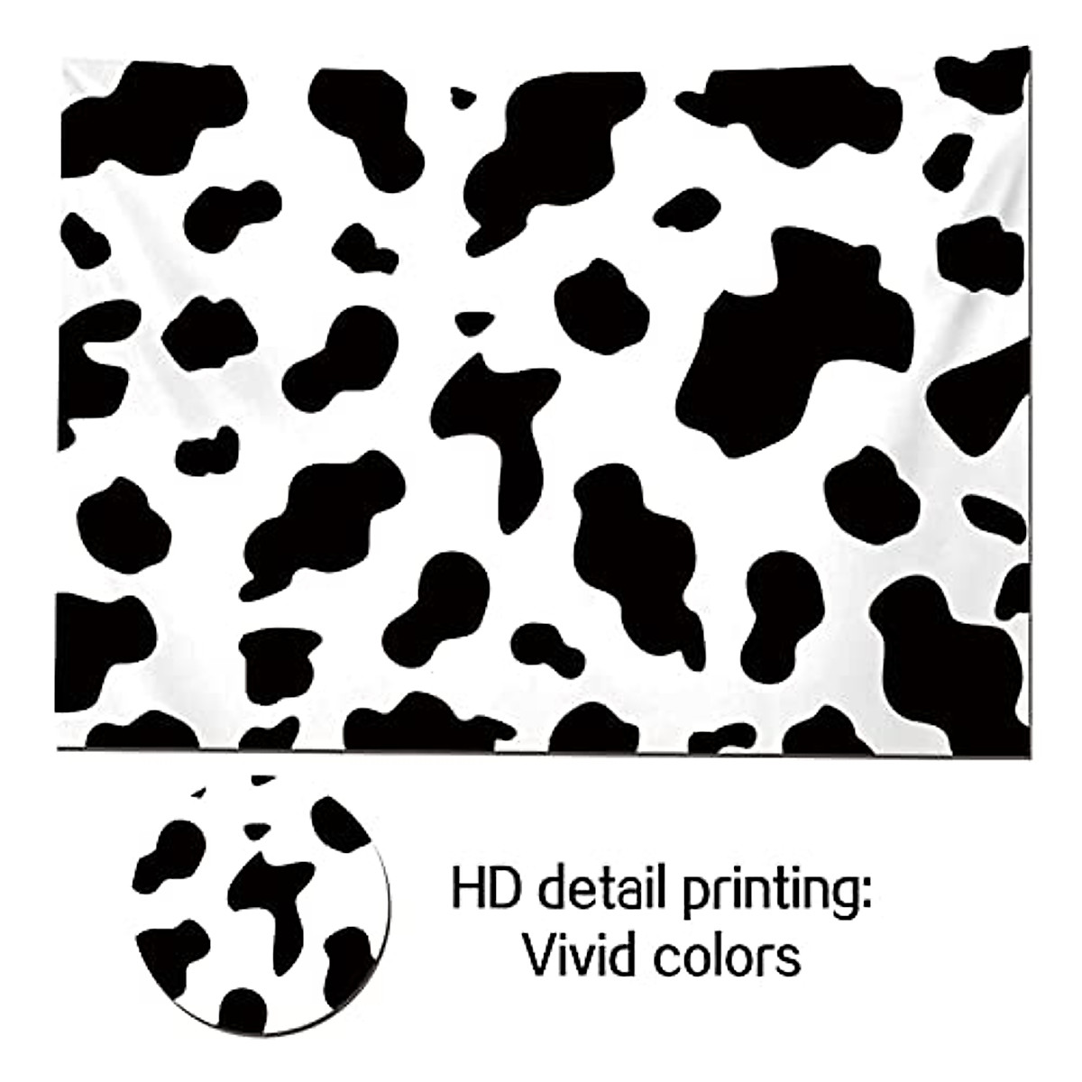 HQM Cow Party Photography Backdrops Black and White Cow Farm Animal Happy Birthday Photo Background Kid's Birthday Party Newborn Baby Shower Banner Props Supplies 5x3ft