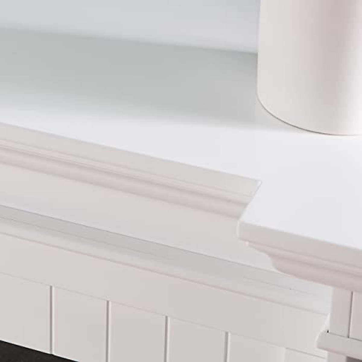 SEI Furniture Henstinger Electric Fireplace w/Bookcase, White