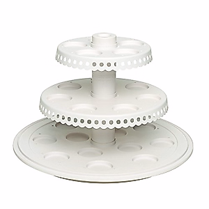 Sweet Creations 3 Tier, Collapsible Cupcake and Cakepop Display Carrier with Handel, White