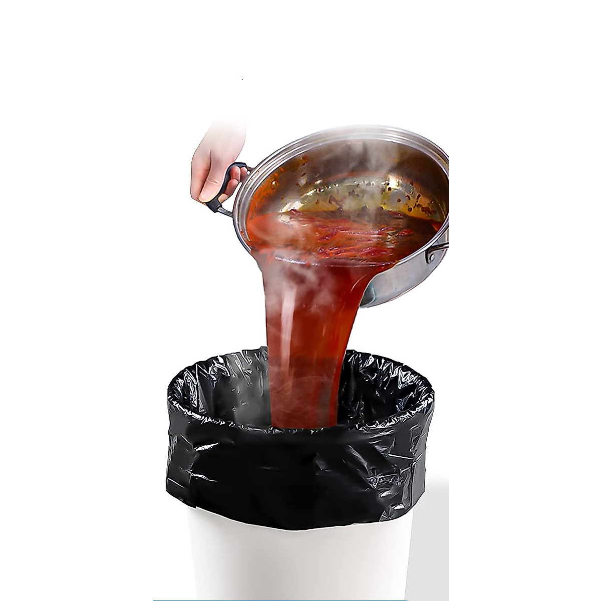 Premium Black Drawstring Trash Bags - 4 Gallon, Extra Strength, Odor-Free, Puncture-Resistant，Strong resilience-Available for home, travel, and office use