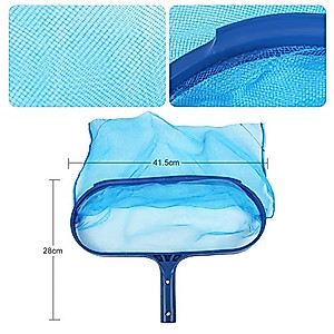 Rongbo Deep-Bag Pool Rake & Swimming Leaf Skimmer Net with Medium Fine Mesh,Fits Most Standard Pole for Cleaning Swimming Pools,Hot Tubs,Spas and Fountains (deep-Bag rake)