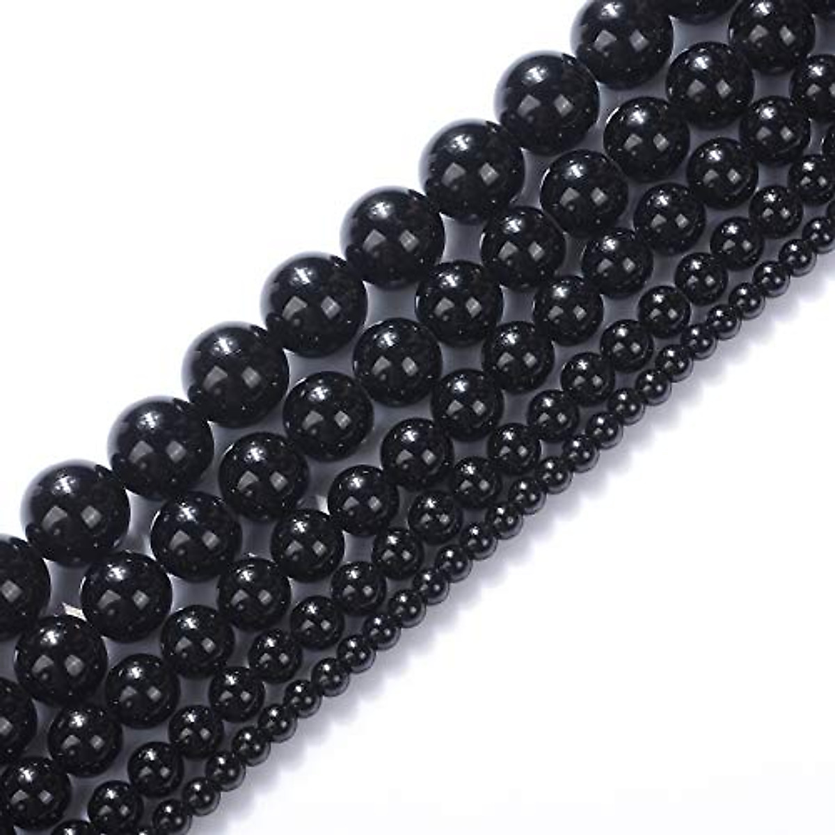 3mm Natural Black Onyx Gemstone Round Loose Beads Crystal Stone Bracelet Necklace Accessories Crafts for Jewelry Making DIY,1 Strand 15"