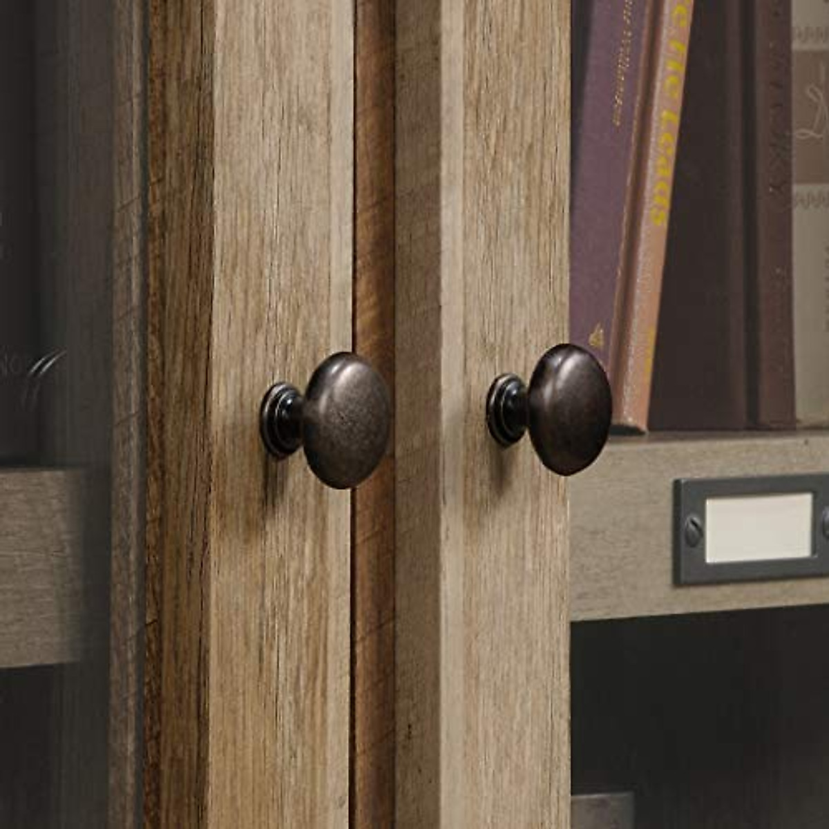 Sauder Dakota Pass Display Cabinet, Craftsman Oak finish