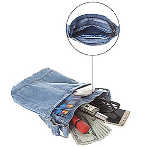 AOCINA Denim Purse Blue Jean Bags for Women Denim Tote Bag Jean Purses and Handbags for Teen Girls Women(A1-Light Blue)