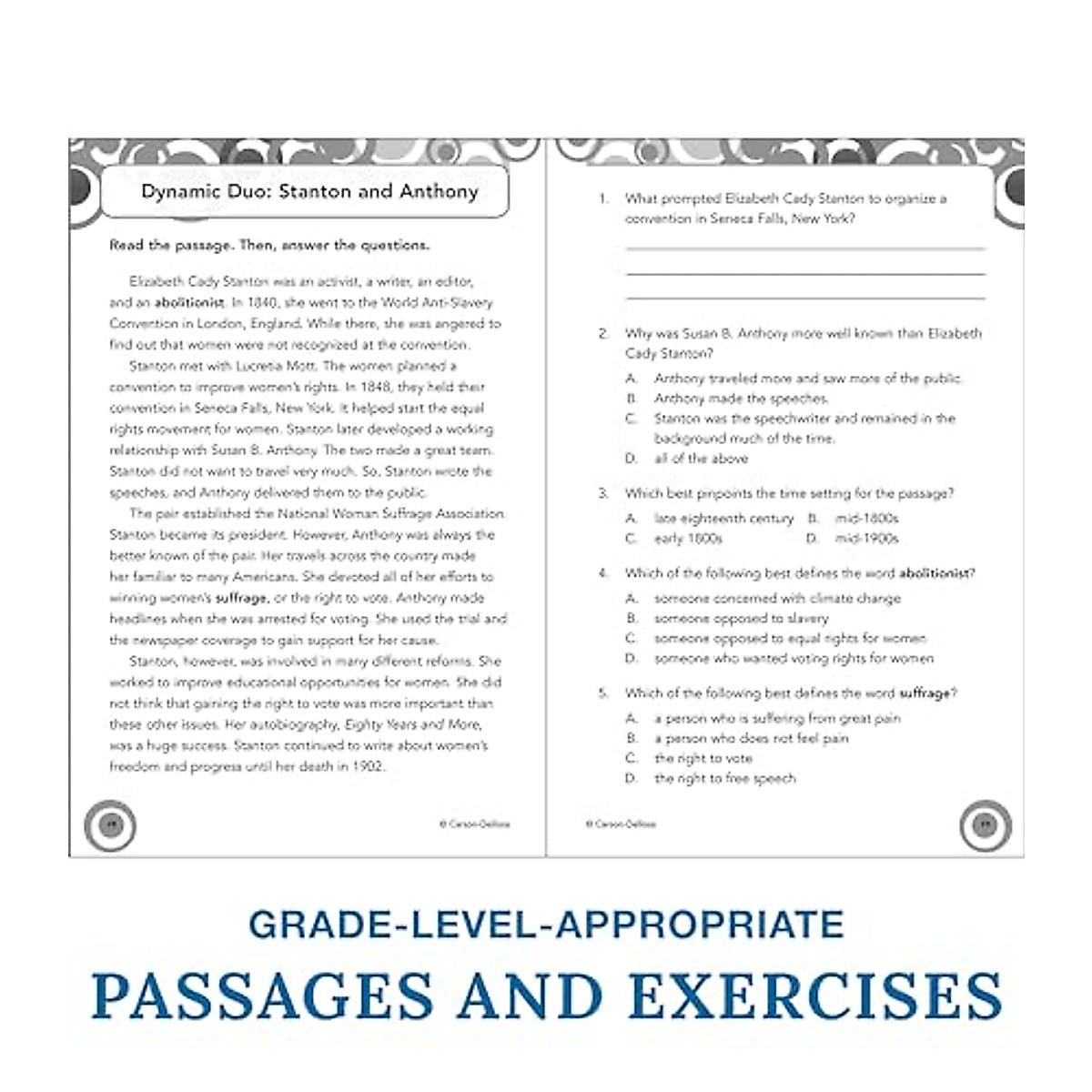 Carson Dellosa Skill Builders Reading Comprehension Grade 6 Workbook, Middle School Reading Passages and Vocabulary Builder for Kids Ages 11-12, 6th Grade Reading Comprehension Workbook