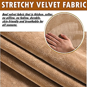 GAMUKAI Stretch Velvet Armrest Covers Spandex Anti-Slip Arm Covers for Chairs Sofa Armchair Slipcovers for Recliner Sofa 2pcs (Leather)