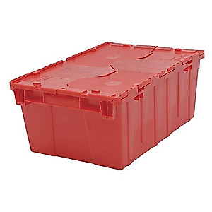 Storage Totes with Hinged Lids Red 22 x 15 x 10