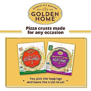 Golden Home Bakery Products Ultra Thin Pizza Crust, 12" (3 Pack)