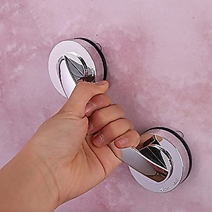 NNEPIA Bathtub Rails Handicapped Shower Handle Elderly Bathroom Balance Bar Safety Suction Cup Handrail Non-Slip Grab Bar Grab Rails (Color : Silver)