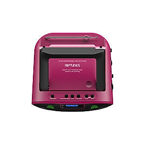Riptunes CD Player Boombox Portable Radio AM/FM Bluetooth Boombox MP3/CD, USB, mSD, Aux, Headphone Jack Stereo Sound System with Enhanced Bass, LED Lights, LCD Display with Remote, Pink