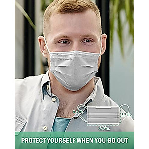 EG ECOGUARD Face Masks Disposable Made in USA, 4 Ply 5 Colored Masks Individually Wrapped Face Mask Breathable Comfortable Disposable Face Masks for Adults Men Women, 50 Pack