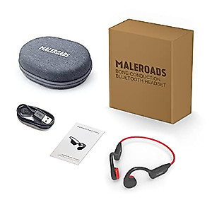 MALEROADS Swimming Headphones IPX8 Waterproof Bone Conduction Open-Ear Sports Headsets Wireless Bluetooth 5.3 with Mic, MP3 Play Built-in 32G Memory Earphones for Running, Cycling
