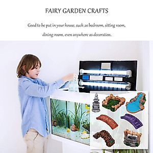 Cabilock 8pcs Micro Landscape Bridge Pond Fairy Garden Decor Scenery Adornment Resin Art Crafts Fairy Garden Accessories Fairy Garden Crafts Resin Ornaments Miniature Landscape Ornament