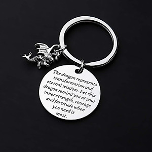 ENSIANTH Dragon Keychain Dragon Lover Gift Dragons Jewelry Inspiration Gift for Friend (Dragon Keychain)