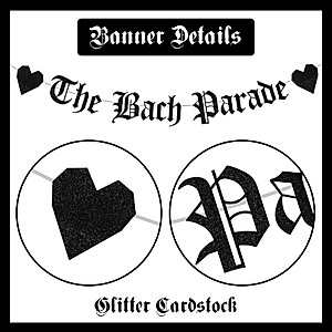 Sursurprise Gothic Bachelorette Party Decorations, The Bach Parade Banner, Old English Emo Bridal Shower Engagement Wedding Bahelor Party Supplies