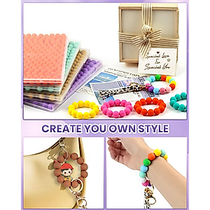 150PCS FIVEIZERO Silicone Beads 15mm for Keychain Making, Bulk Rubber Beads for DIY Crafts, Bracelets, and Necklaces - Silicone Beads Bulk, Keychain Beads, Rubber Beads for Pens.(Black)