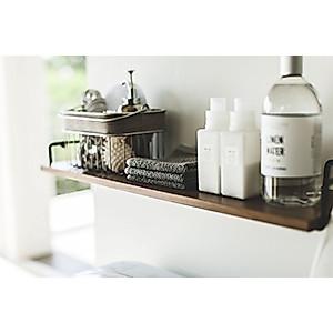 YAMAZAKI home Tower Wall-Mounted Wood Shelf Black