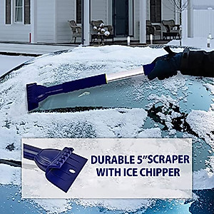 Koolatron Michelin Ultra Duty Extendable 43-63" Snow Brush for Trucks XL Swivel Head, Squeegee, Ice Scraper, Ergonomic, Scratch Free Auto Window Snowbrush, Windshield Broom for Car, SUV
