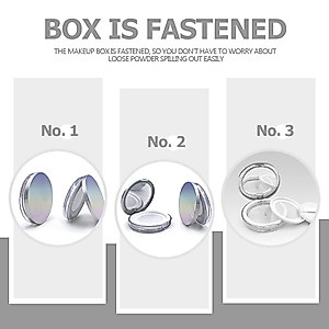 Beaupretty Empty Makeup Case 2Pcs Empty Plastic Loose Container Loose Compact Case Makeup Case with Puff, mirror and Net Sifter Cosmetics Box