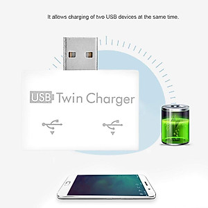 Bewinner USB2.0 Hub, Aluminum Alloy + PC Small/Portable/Rugged//Transparent Connection Adapter Converter Separator with Two USB Ports-Connected