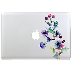 G Ganen Macbook Decal Colors Flower Macbook Sticker Partial Cover Macbook Pro Decal Skin Macbook Air 13 Sticker Macbook Decal