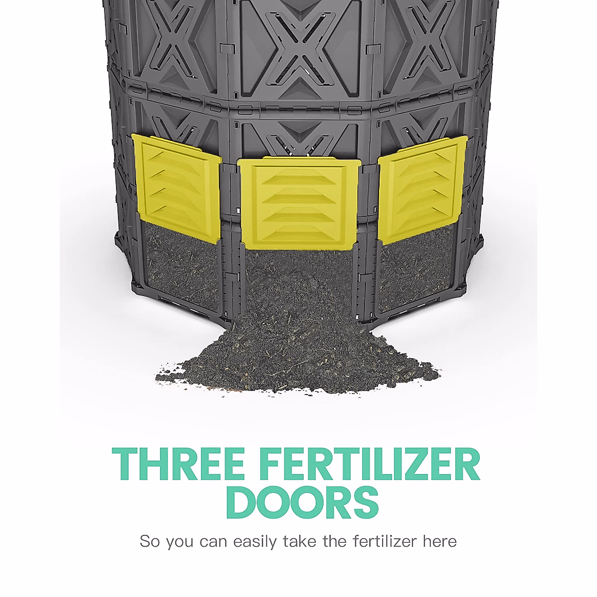 Large Compost Bin - 143 Gallon (540 L) Garden Composter with Better Aeration System, Easy Assembling/BPA Free/Sturdy/Outdoor Compost Tumbler